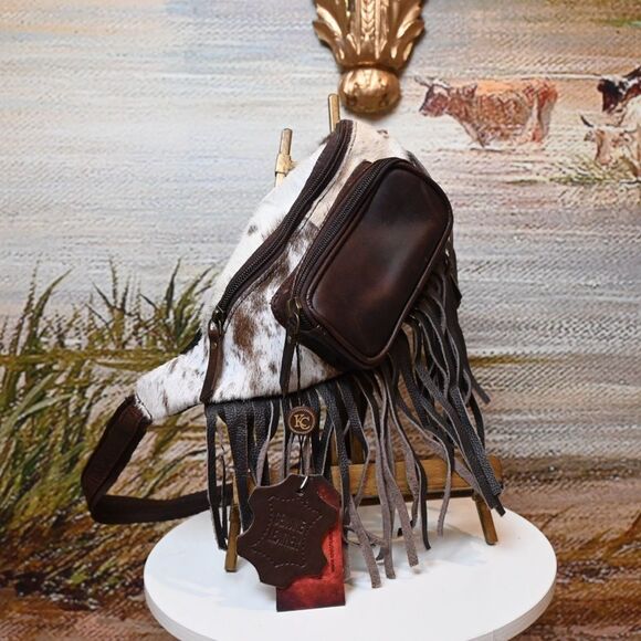 Bags | Klassy Cowgirl Genuineleather Hair On Cowhide Fringe Fanny Pack ...